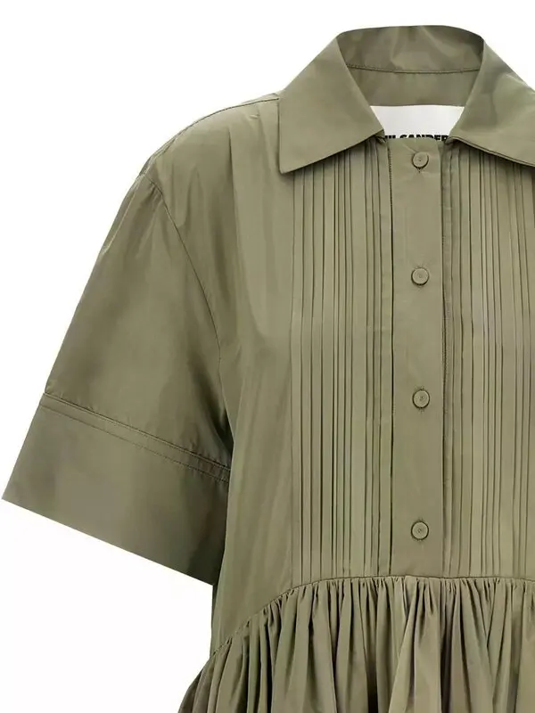 JIL SANDER Pleated Shirt Dress - Green