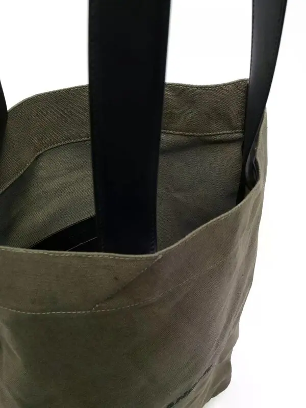 JIL SANDER Logo-print Cotton Tote Bag - Green
