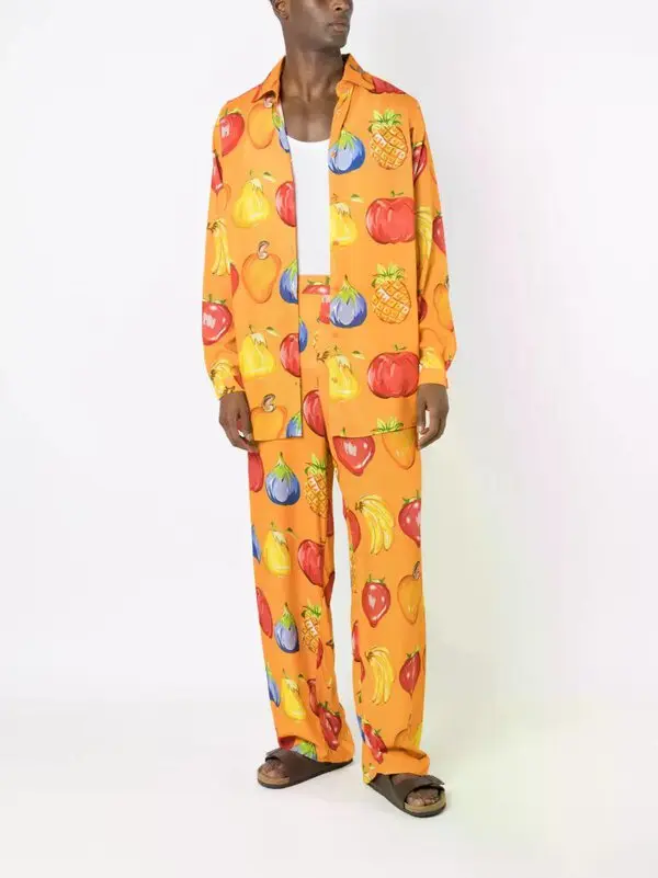 AMIR SLAMA Fruit Print Button-up Shirt