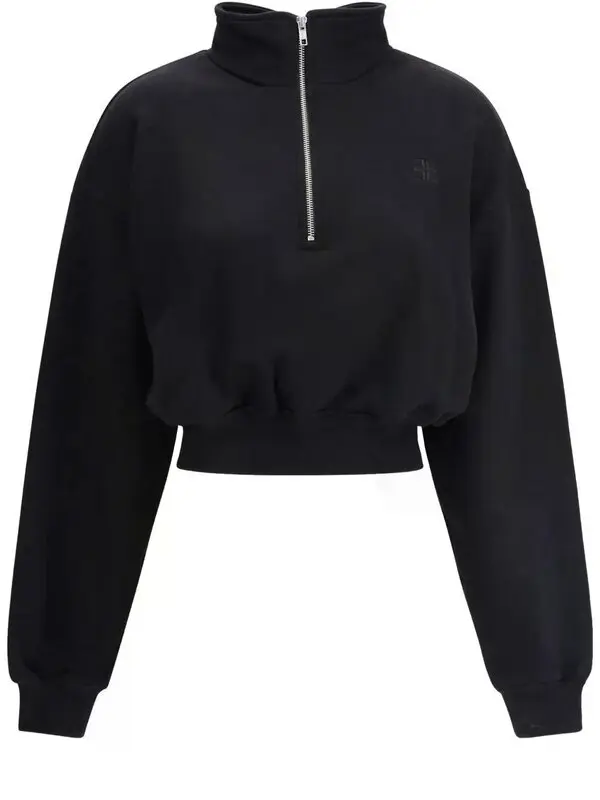 Eterne Cropped High-neck Sweatshirt - Black