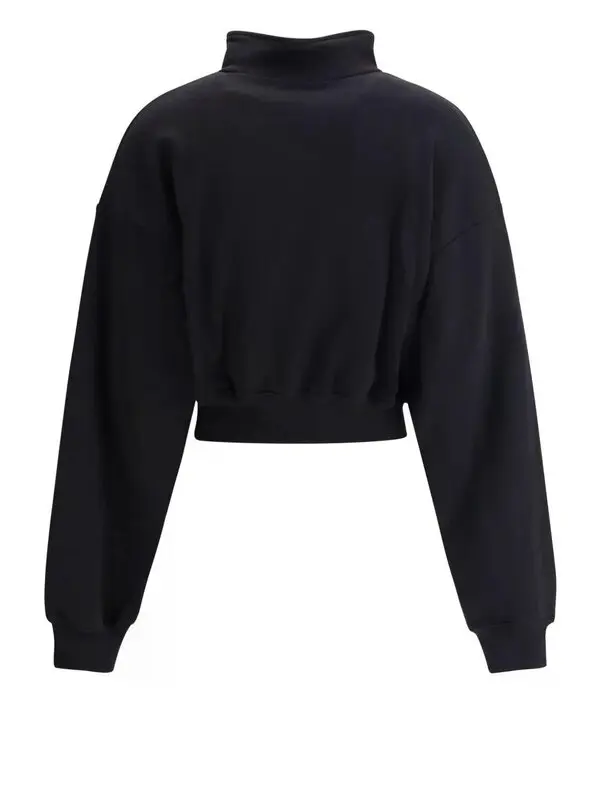 Eterne Cropped High-neck Sweatshirt - Black