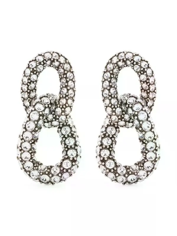 Isabel Marant Funky Ring Crystal-embellished Earrings - Silver