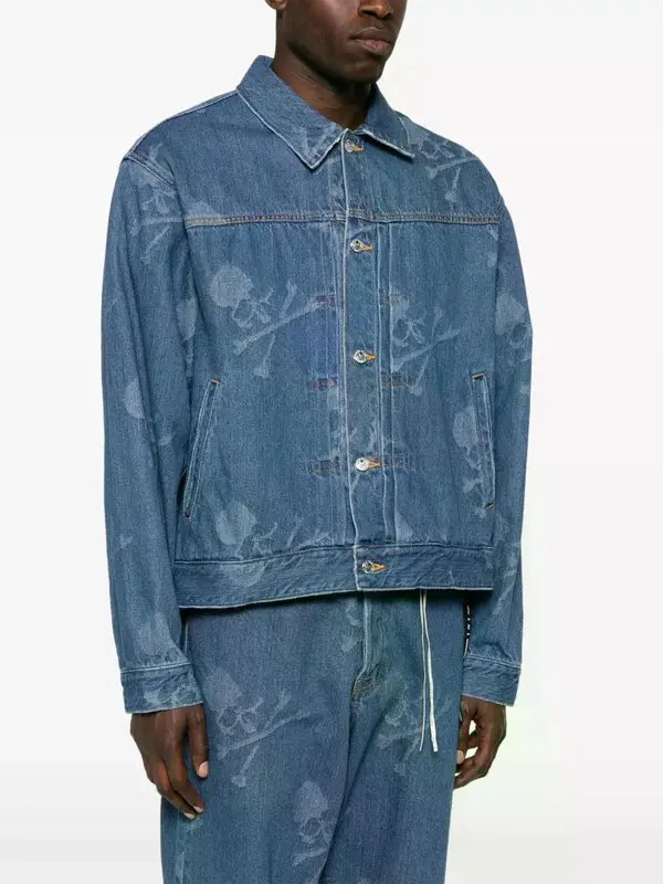 MASTERMIND WORLD Monogram-pattern Denim Jacket