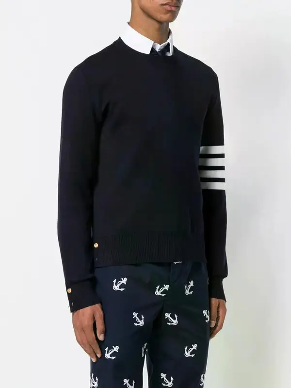 Thom Browne 4-bar Milano Stitch Jumper - Blue