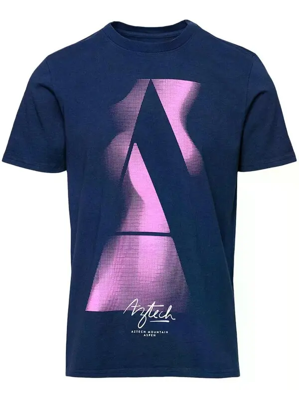 Aztech Mountain Altitude Logo-print Cotton T-shirt - Blue