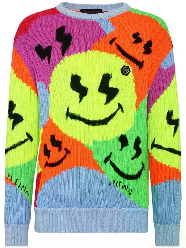 Philipp Plein Smile Graffiti Jumper - Green
