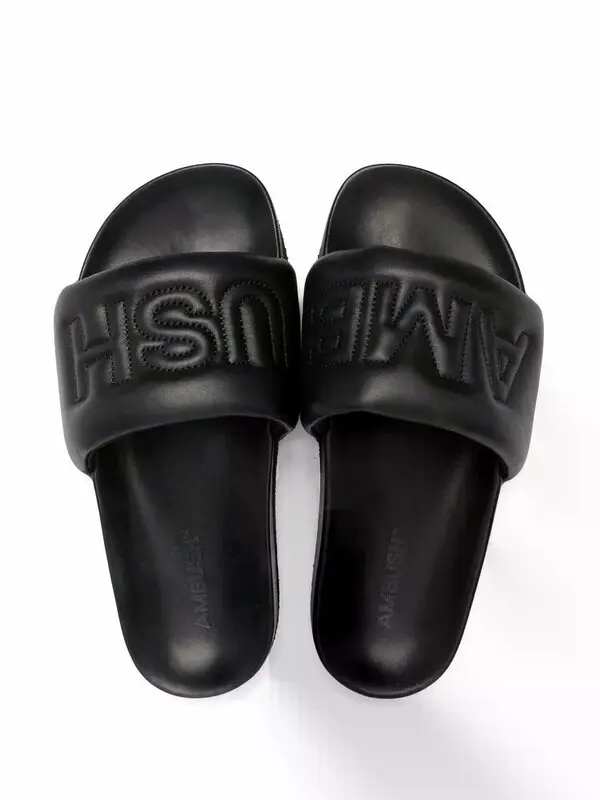 AMBUSH Logo-quilted Slides - Black