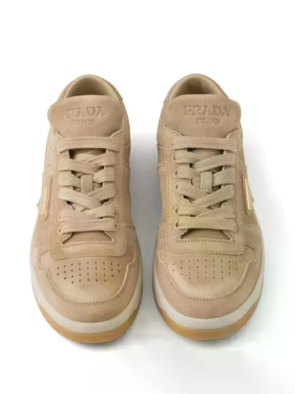 Prada Downtown Suede Sneakers - Neutrals