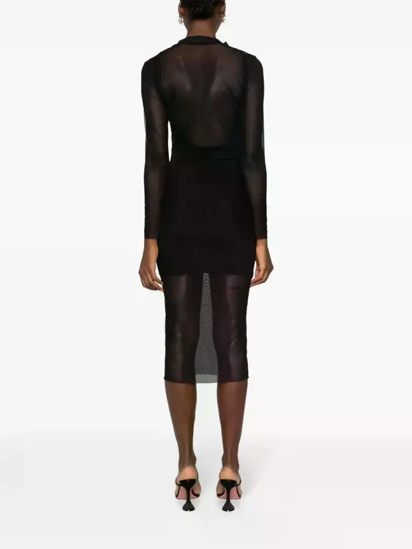 Alchemy Fashions Semi-sheer High-neck Midi Dress