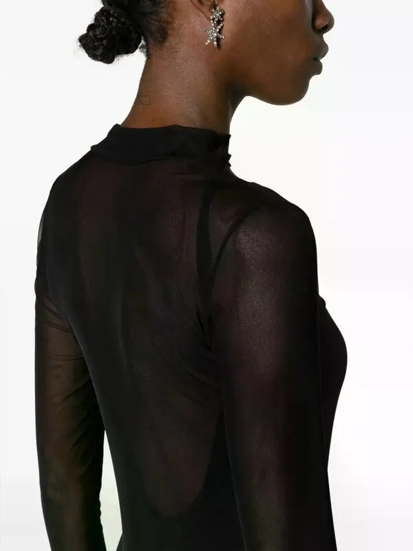 Alchemy Fashions Semi-sheer High-neck Midi Dress