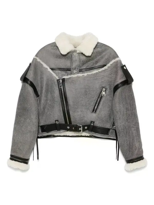 MANOKHI Shearling-collar Jacket