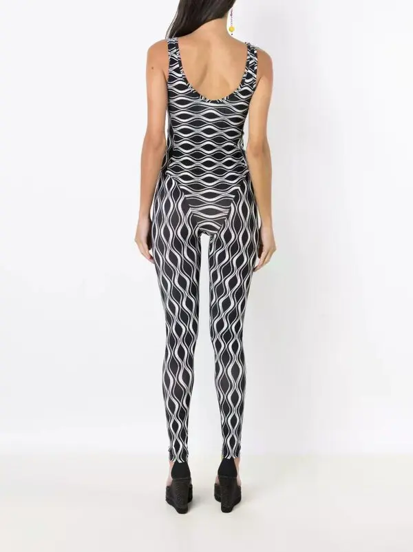 AMIR SLAMA Graphic-print Cut-out Jumpsuit