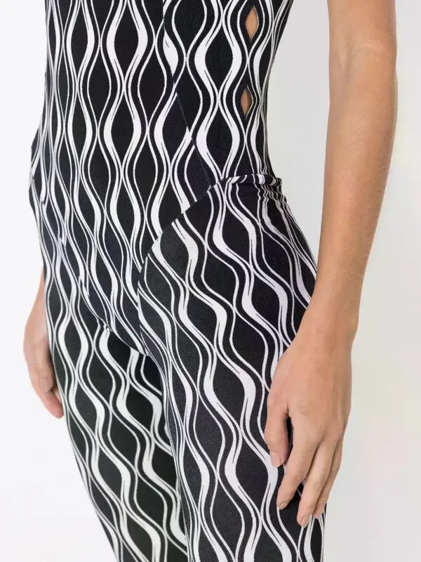 AMIR SLAMA Graphic-print Cut-out Jumpsuit