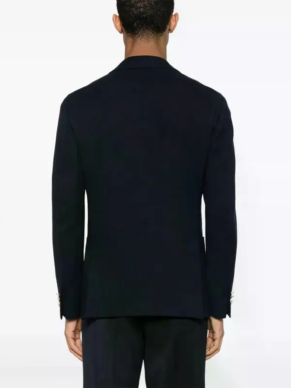 LARDINI Brooch-detail Blazer - Blue