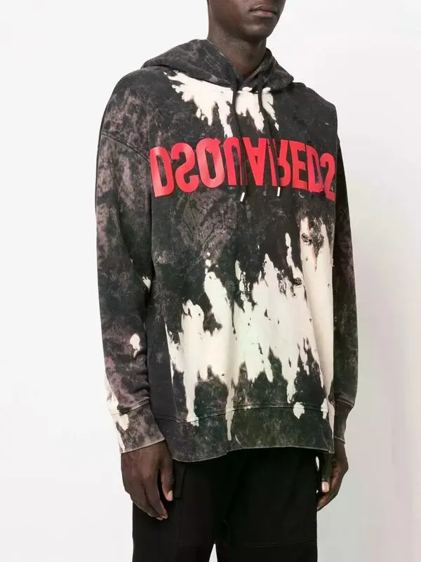 Dsquared2 Reverse Logo-print Bleached Hoodie