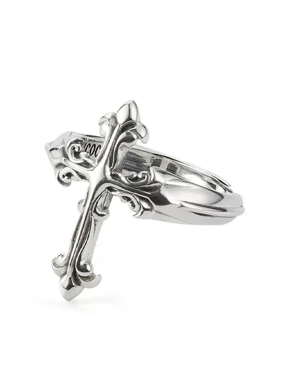 Emanuele Bicocchi Fleury Cross Statement Ring - Silver