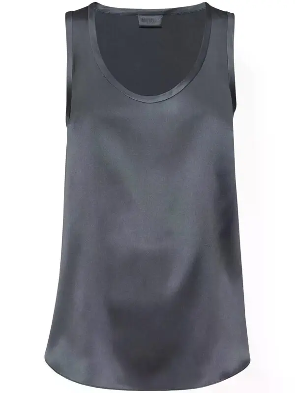 Brunello Cucinelli Sleeveless Silk Top - Grey