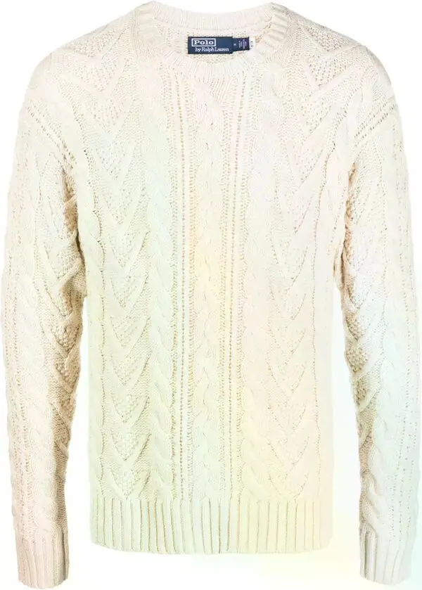 Polo Ralph Lauren Cable-knit Cotton-blend Jumper - Neutrals
