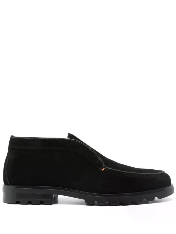 Santoni Suede Boots With Shearling Lining
