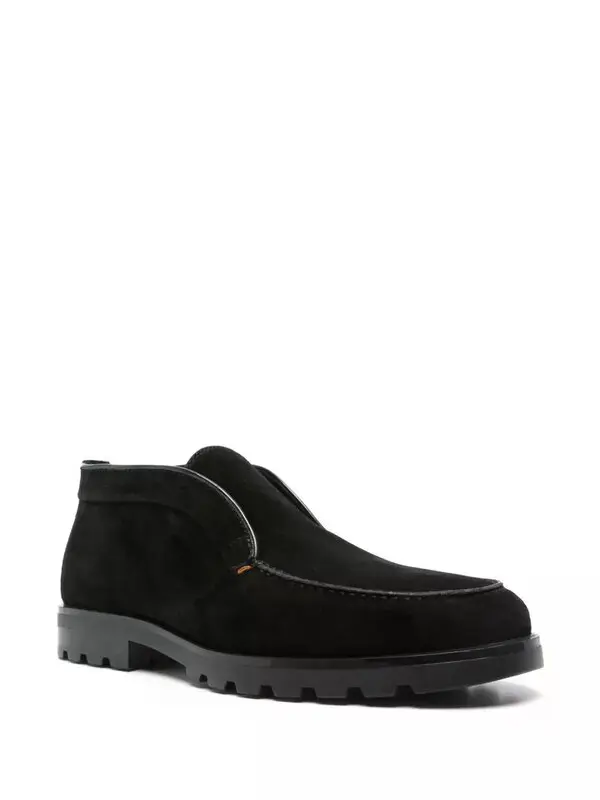 Santoni Suede Boots With Shearling Lining