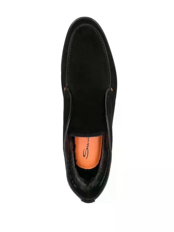 Santoni Suede Boots With Shearling Lining