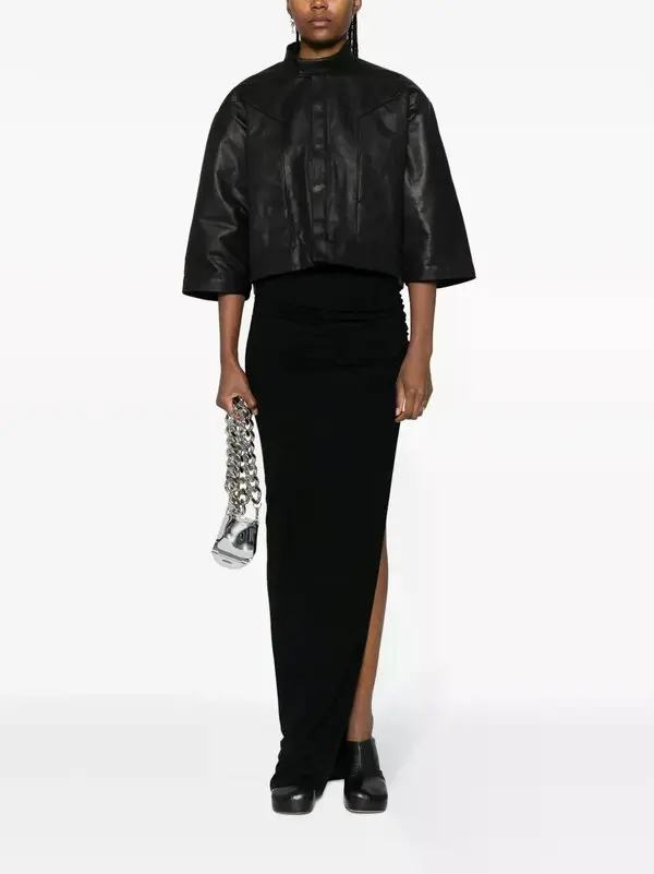 Rick Owens Cropped Leather Jacket