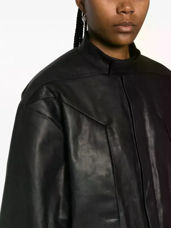 Rick Owens Cropped Leather Jacket