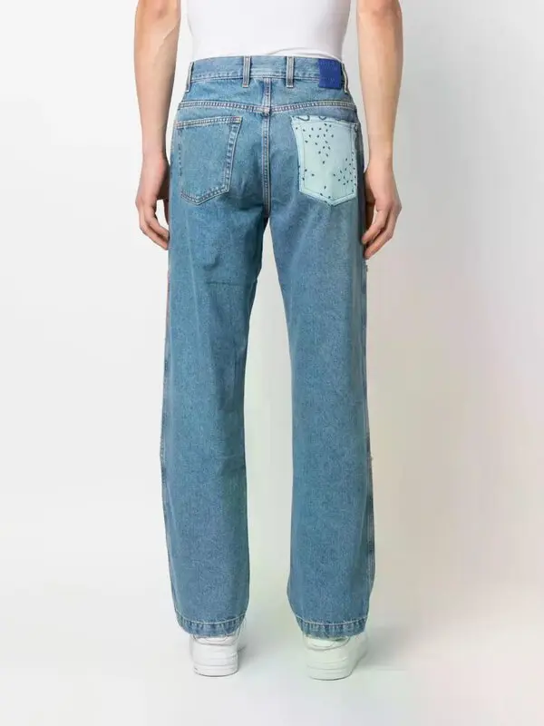 COUNTY OF MILAN Patchwork Straight-leg Jeans