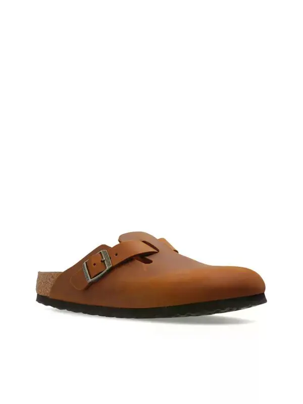 BIRKENSTOCK Boston Nubuck Leather Mules - Brown