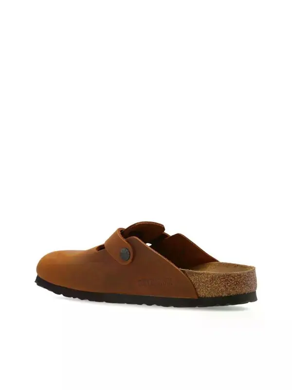 BIRKENSTOCK Boston Nubuck Leather Mules - Brown
