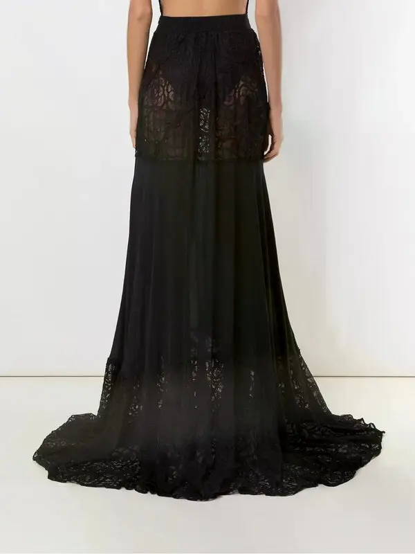AMIR SLAMA Lace Panels Maxi Skirt