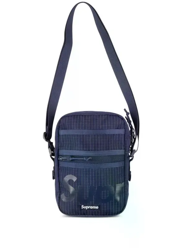 Supreme Logo-print Grid-pattern Shoulder Bag