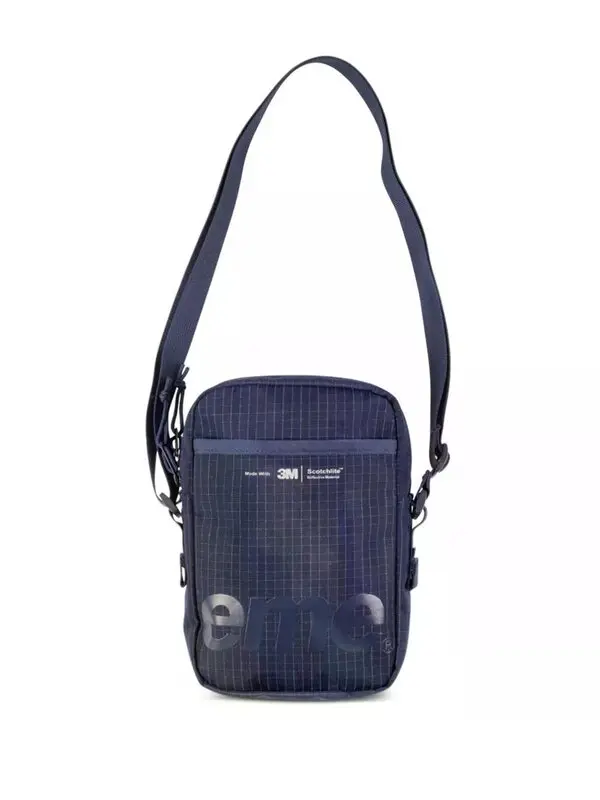 Supreme Logo-print Grid-pattern Shoulder Bag