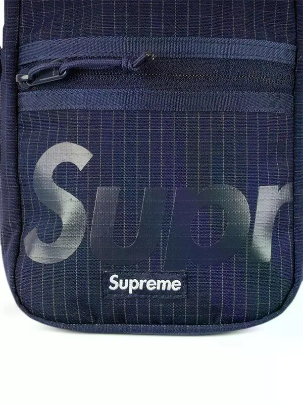 Supreme Logo-print Grid-pattern Shoulder Bag