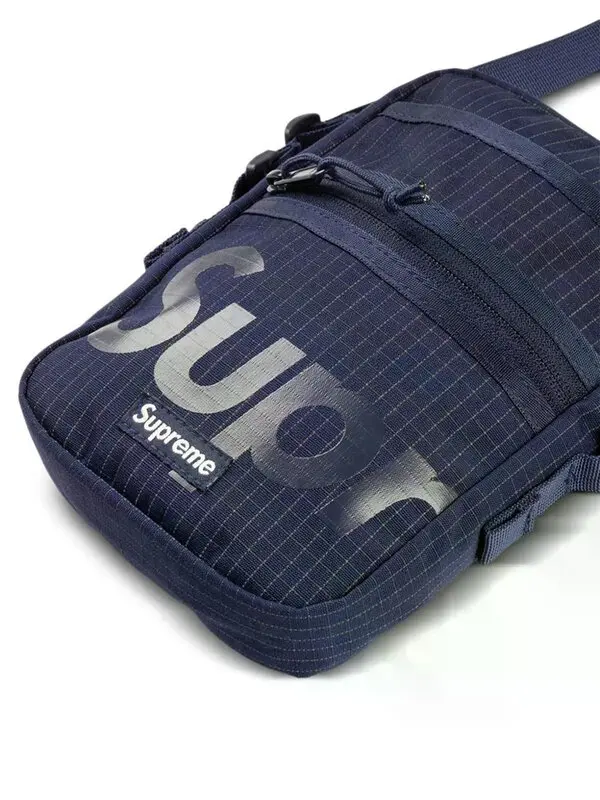 Supreme Logo-print Grid-pattern Shoulder Bag