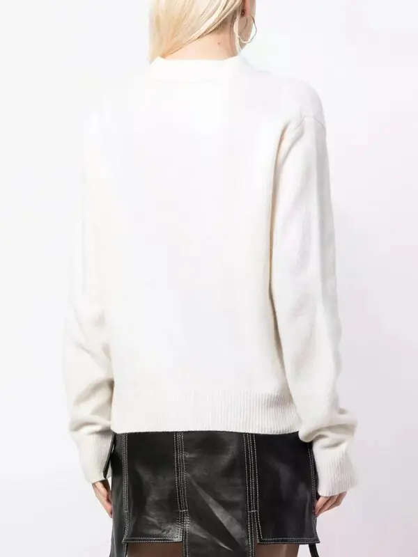 We11Done Logo-intarsia Wool Cardigan