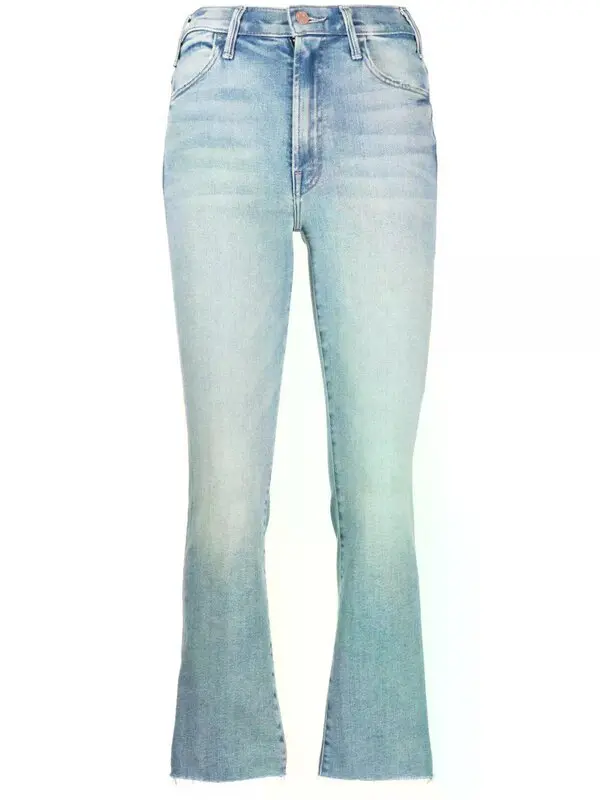 MOTHER Cropped Flared Denim Trousers