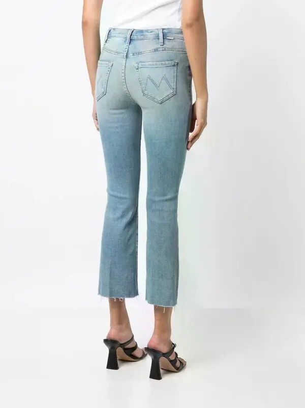 MOTHER Cropped Flared Denim Trousers