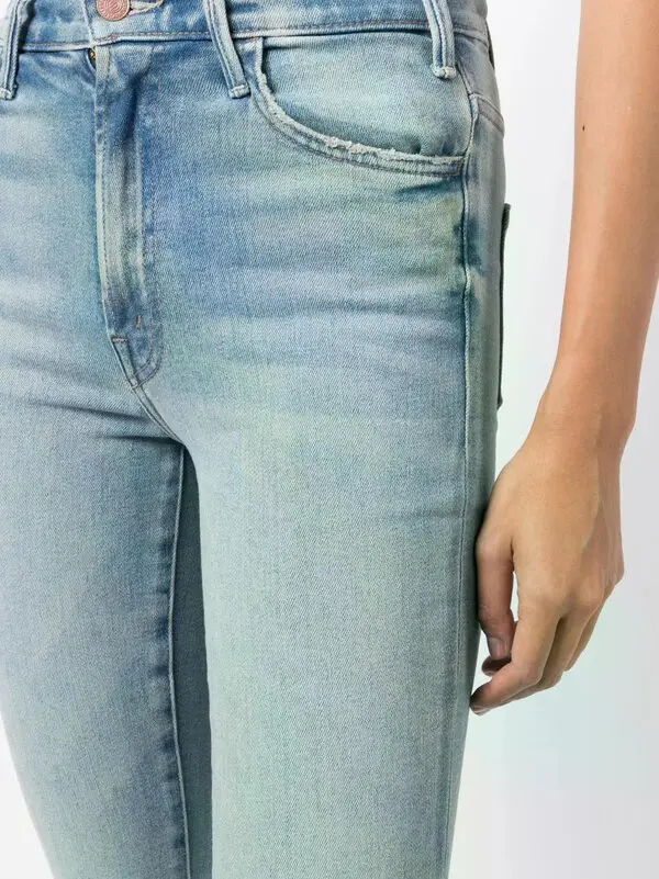 MOTHER Cropped Flared Denim Trousers