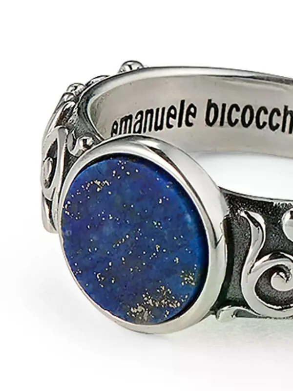 Emanuele Bicocchi Arabesque Malachite Ring - Silver