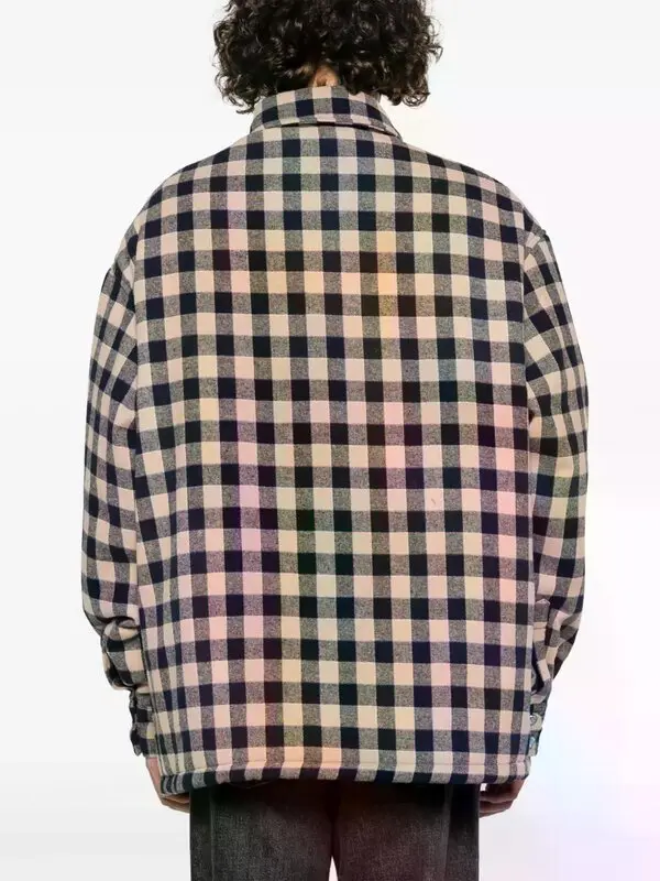 BLUEMARBLE Checkerboard-print Logo-plaque Shirt Jacket