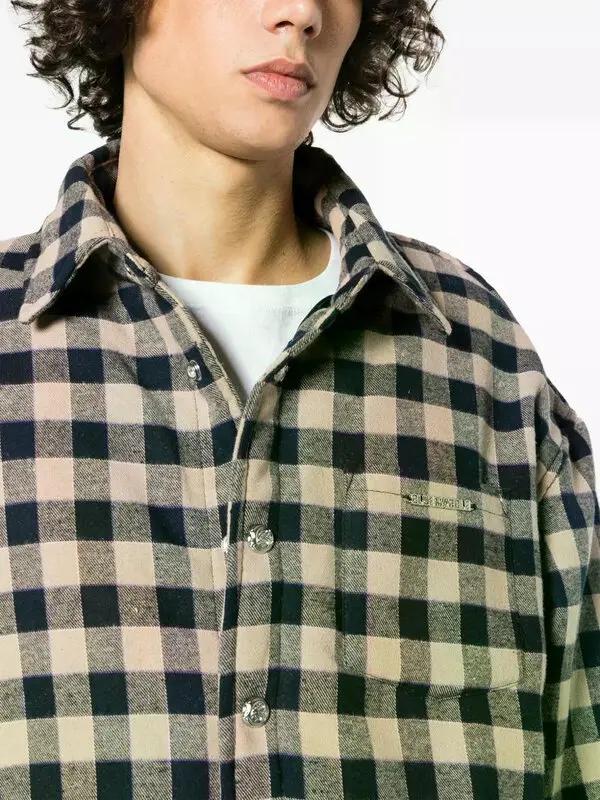 BLUEMARBLE Checkerboard-print Logo-plaque Shirt Jacket