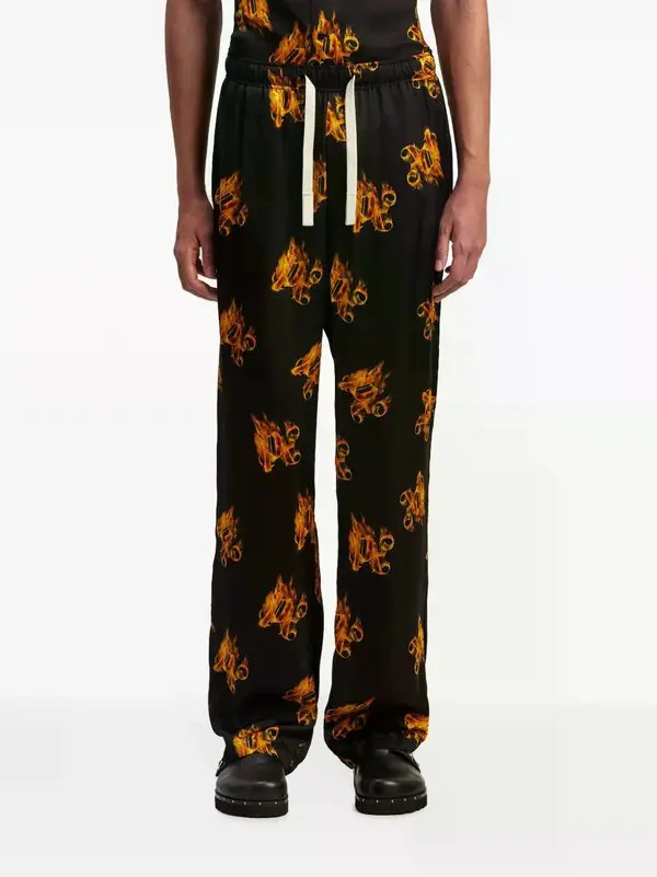 Palm Angels Burning Monogram-embroidered Track Pants