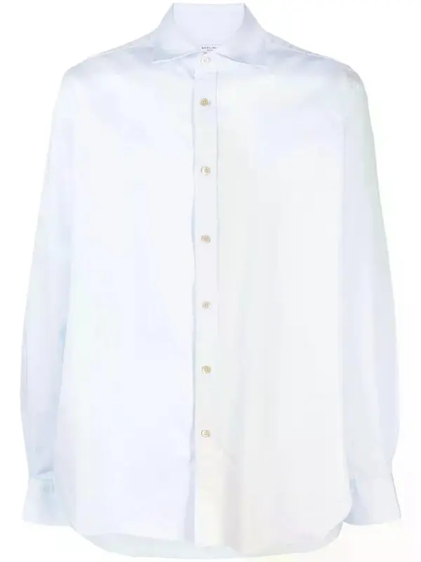 Boglioli Spread-collar Cotton Shirt - Blue