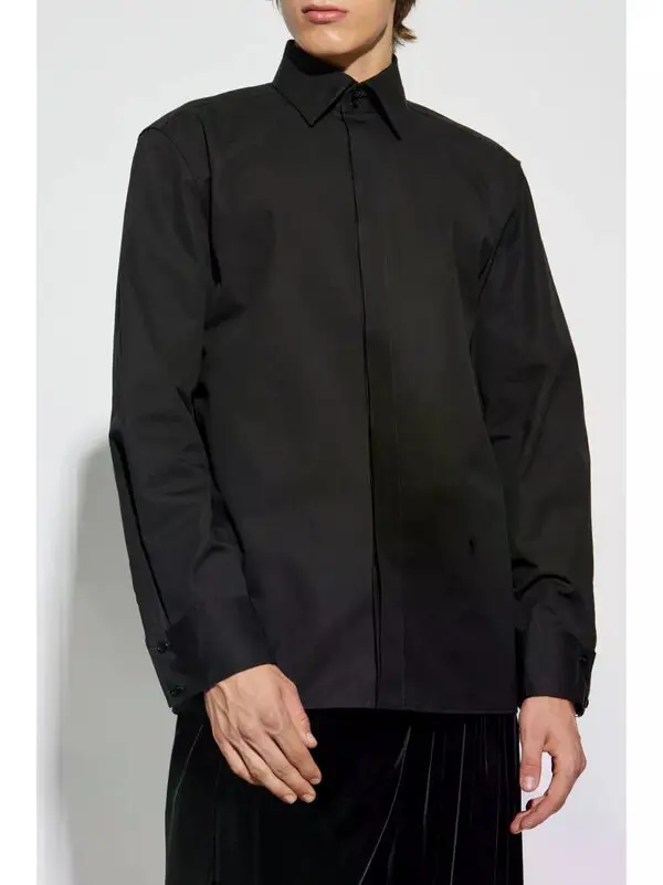 Saint Laurent Cotton Poplin Shirt - Black