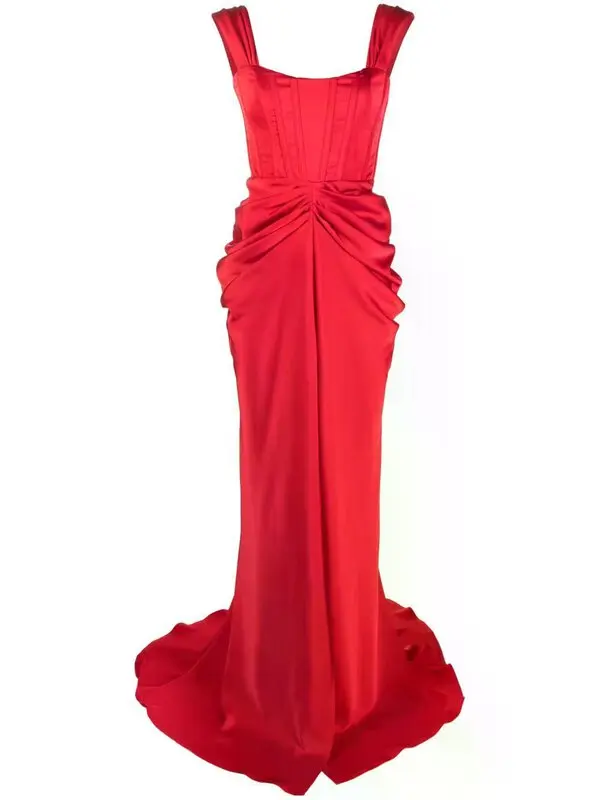 ANA RADU Ruched Flared Gown