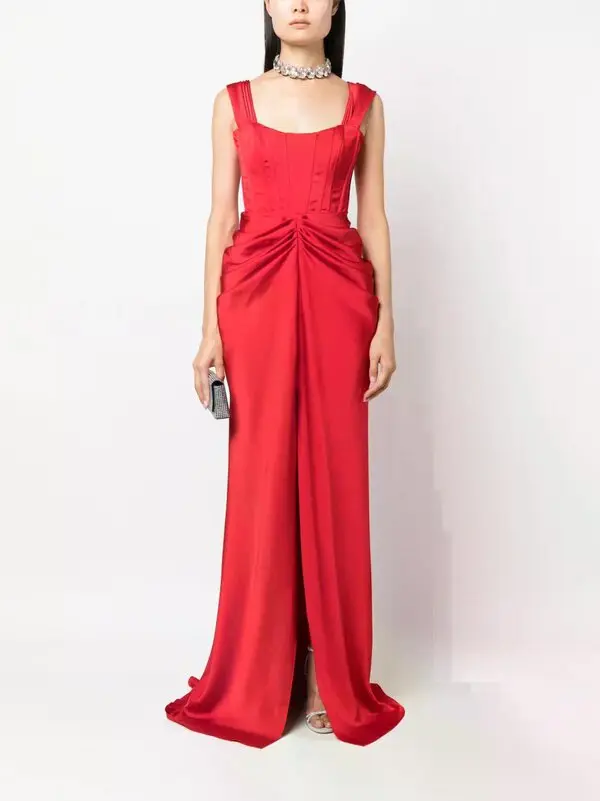ANA RADU Ruched Flared Gown
