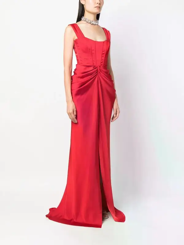 ANA RADU Ruched Flared Gown