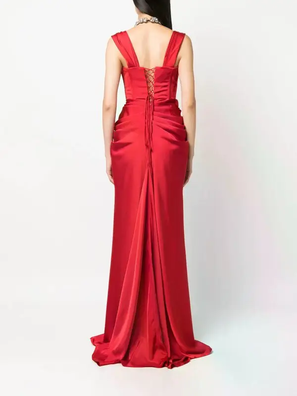 ANA RADU Ruched Flared Gown