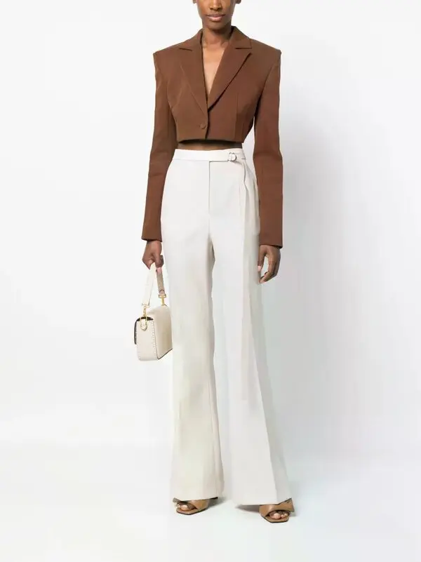 Fendi High-waisted Flared Virgin Wool Trousers